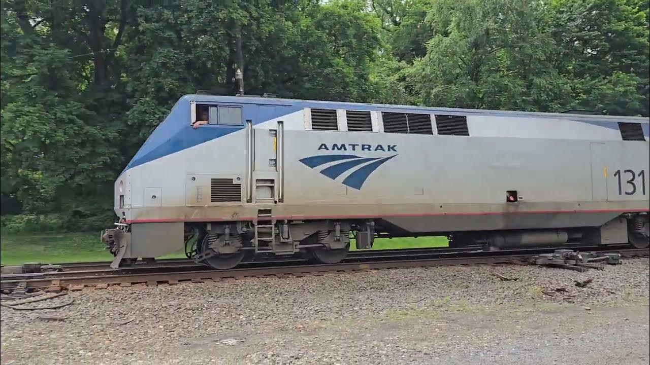 Amtrak #131 leads the eastbound Pennsylvanian at Lewistown, PA (06/03/2024) - YouTube
