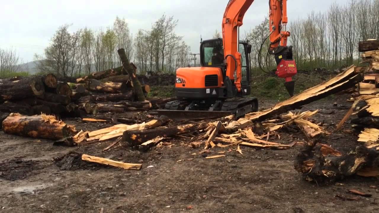 Splitting timber - YouTube