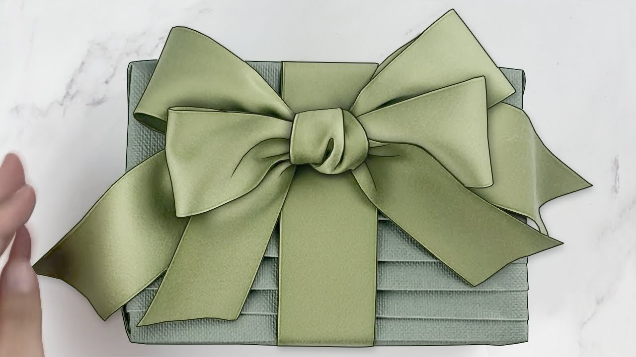 Gift Wrapping Ideas | 禮物包裝摺紙 + 雙層絲帶蝴蝶結 （선물포장） - YouTube
