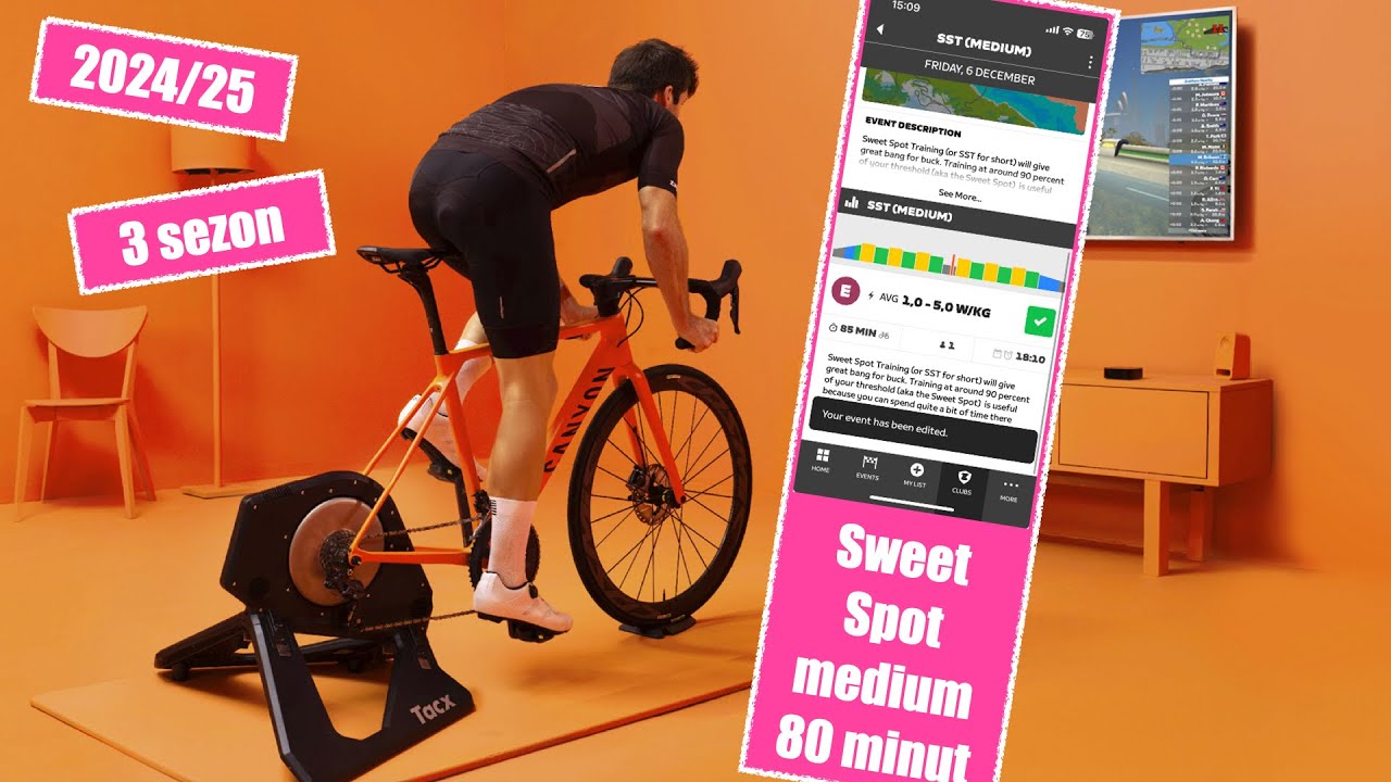 ZWIFT LIVE sweet spot 80 minut - YouTube