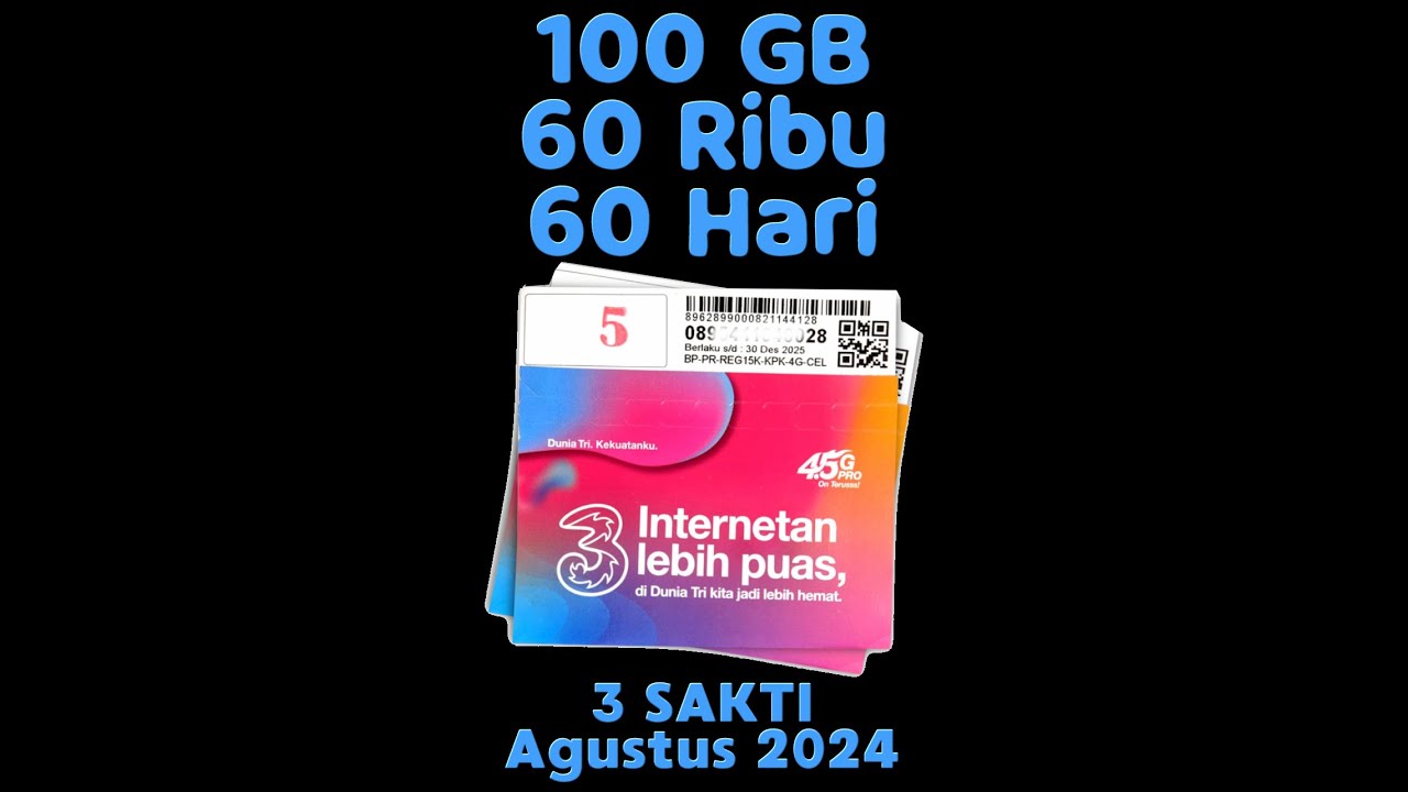 BARU !!! Kuota 100 GB Rp 60 Ribu 60 Hari | Paket WOW 3 Sakti - YouTube