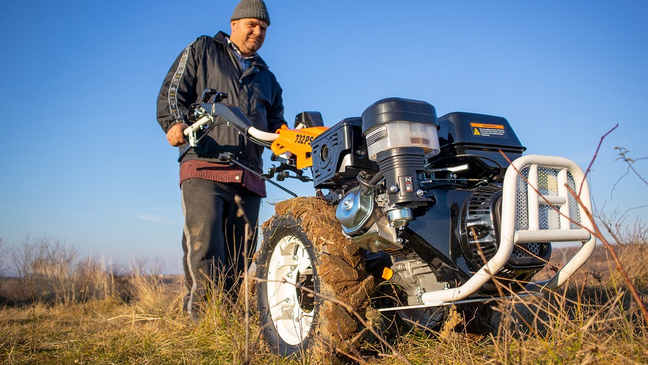 Prezentare Motocultivator O'MAC MV15000 de 15 CP, diferențial pe roți ...
