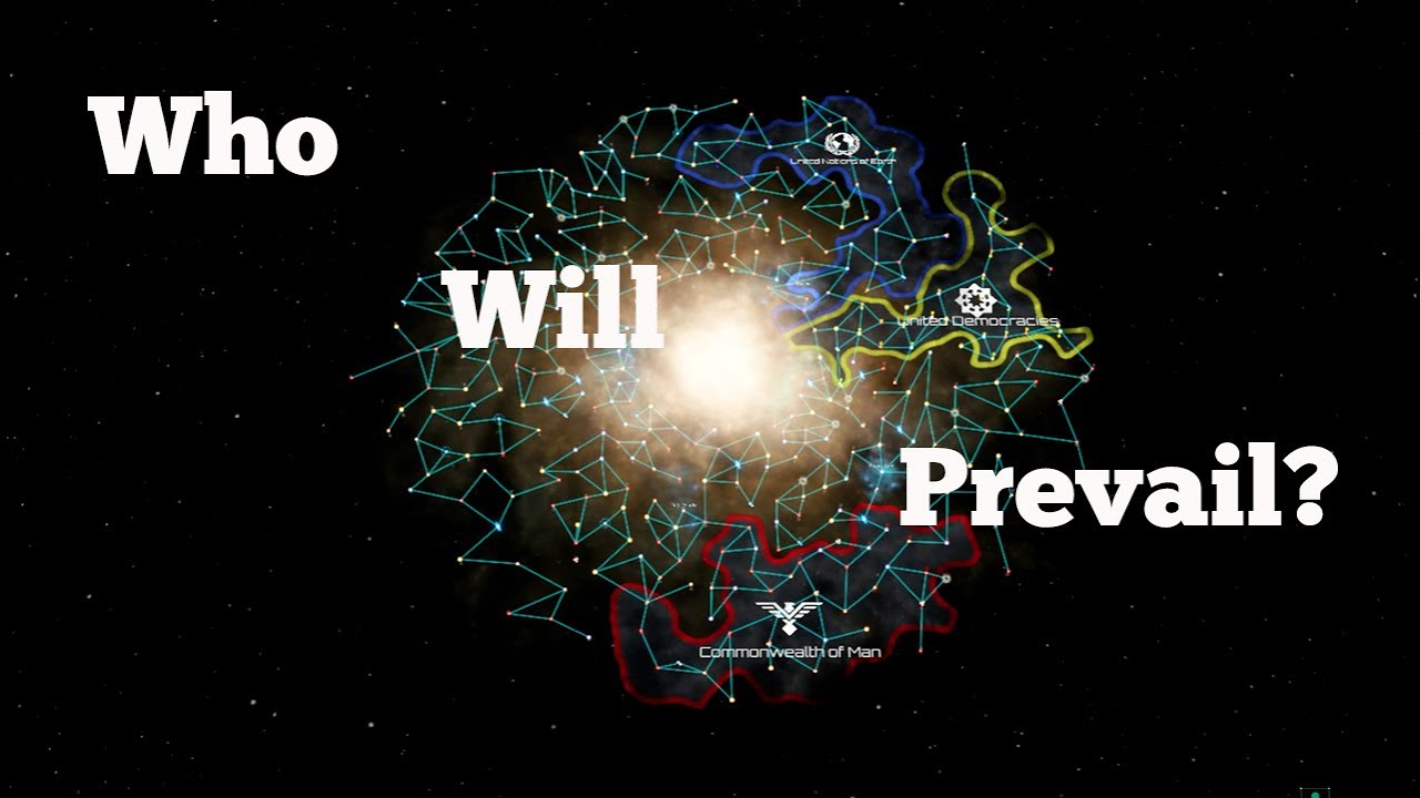 Stellaris Commonwealth of Man vs Two Democracies (UNE) - YouTube