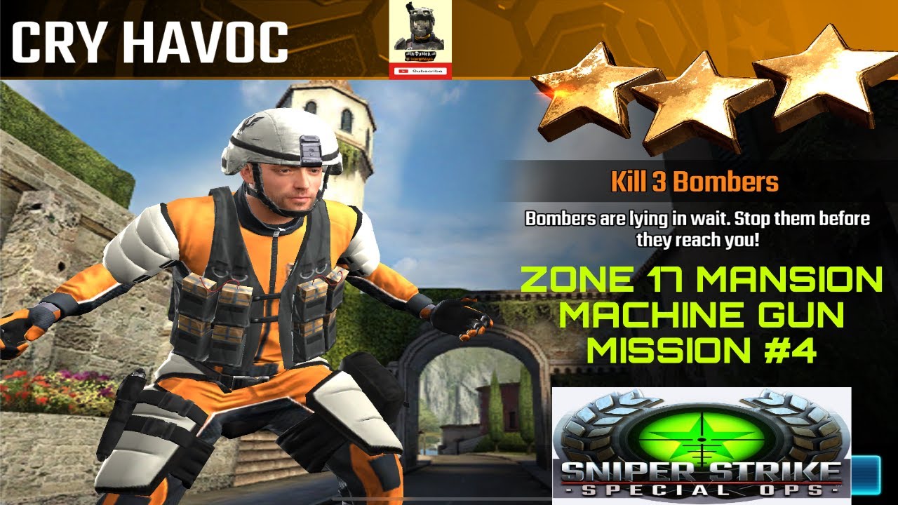 Campaign Zone 17 Mansion Cry Havoc Machine Gun mission #4 sniper strike : special ops - YouTube
