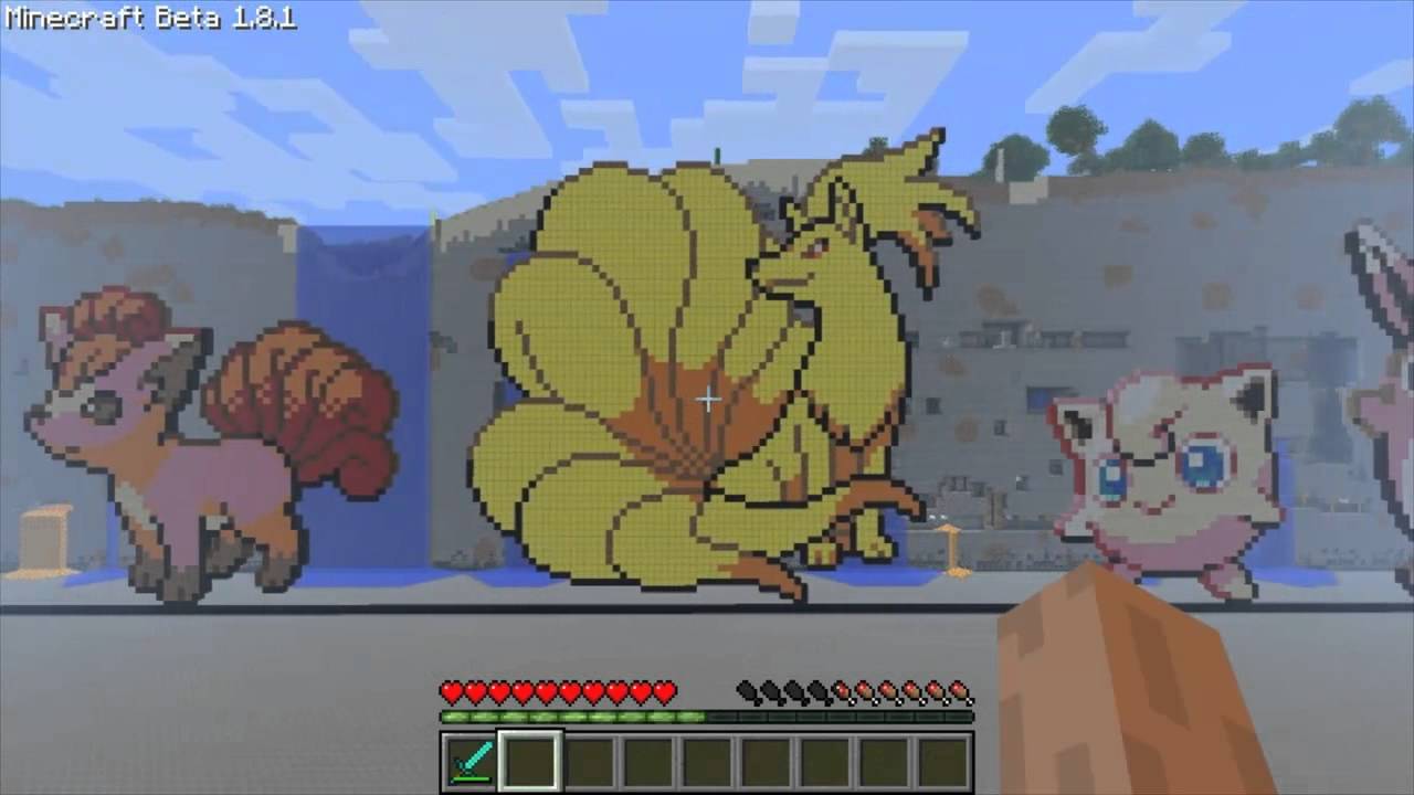 Minecraft Pixel Art Pokemon 31-60 Gen 1 Original - Straygames - YouTube