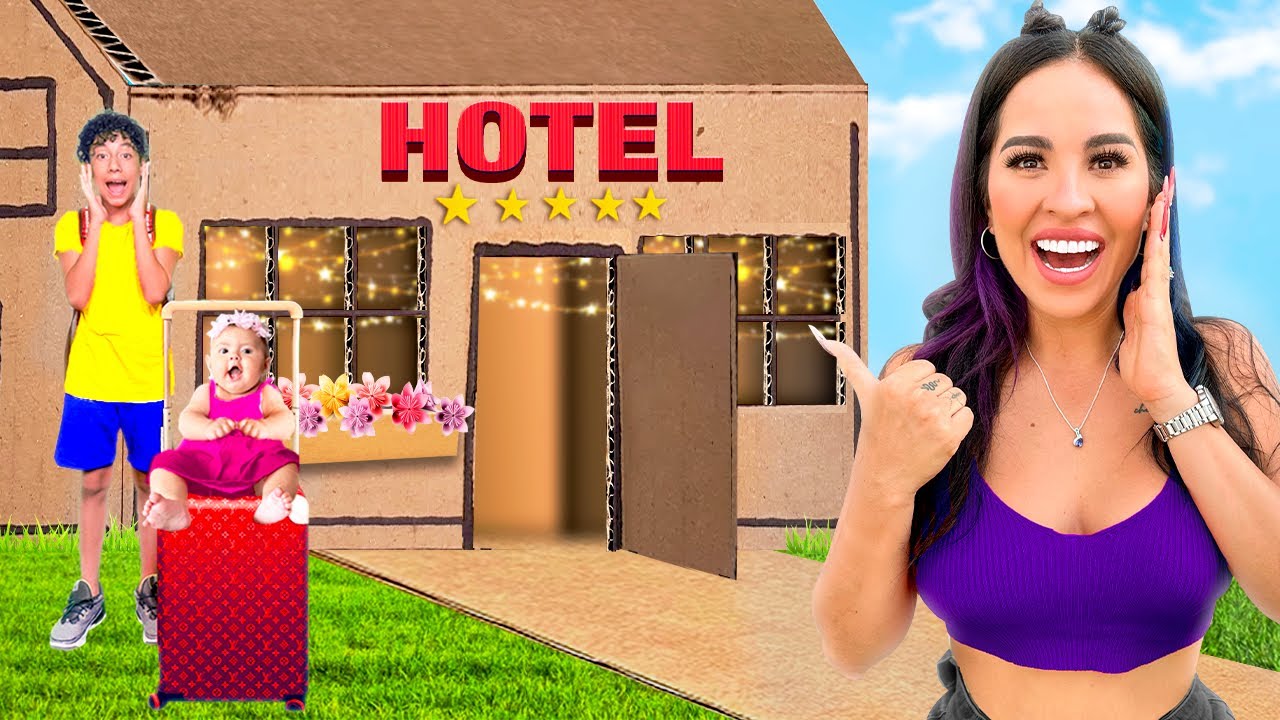 24 HORAS EN UN HOTEL DE CARTÓN 😱🏨📦 | Karla Bustillos - YouTube
