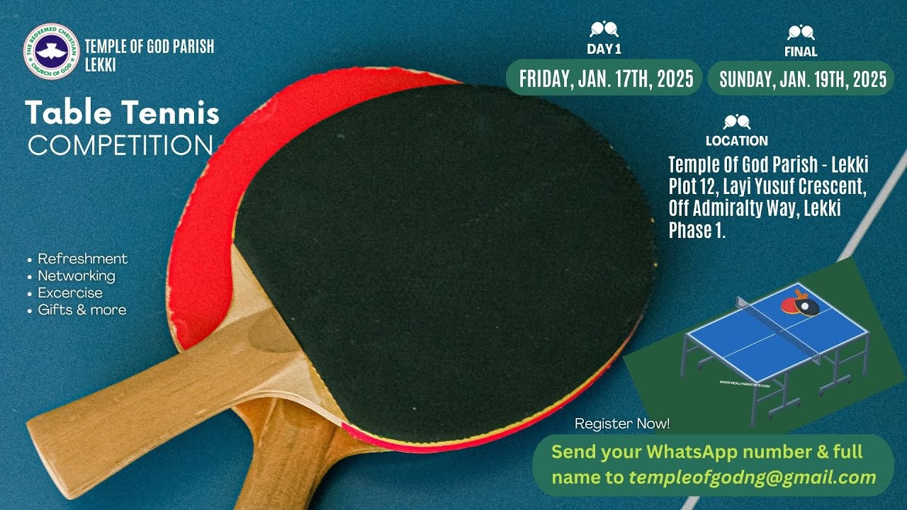 RCCG-TOG Table Tennis Competition | 17th January 2025 - YouTube