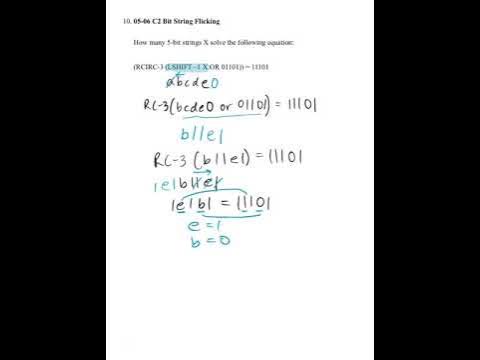 Bit String Flicking Problem 10 05-06 - YouTube