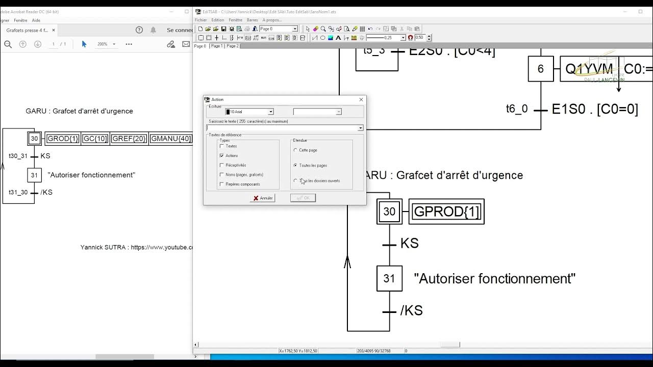 005 Dessin d’un grafcet d’arrêt d’urgence (Tutoriel EdiTSAB) - YouTube