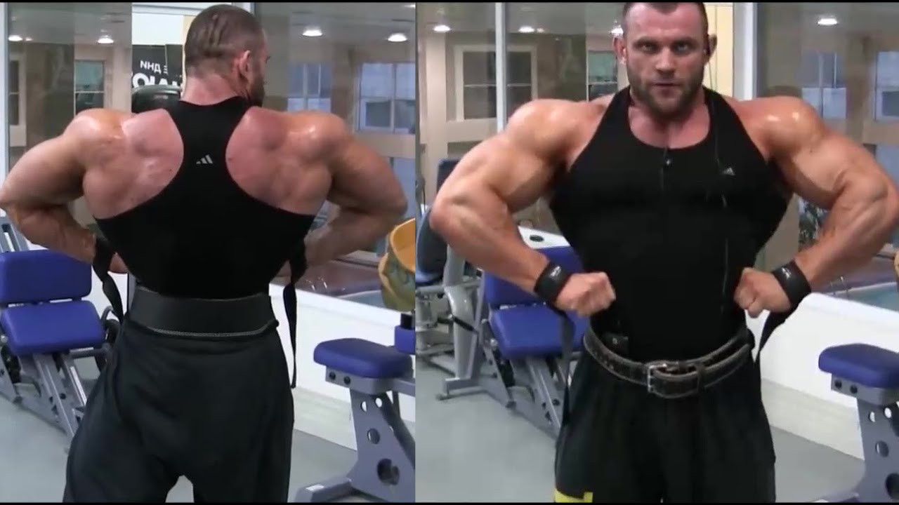 Ukrainian bodybuilder Vyacheslav Volosov training & flexing - YouTube