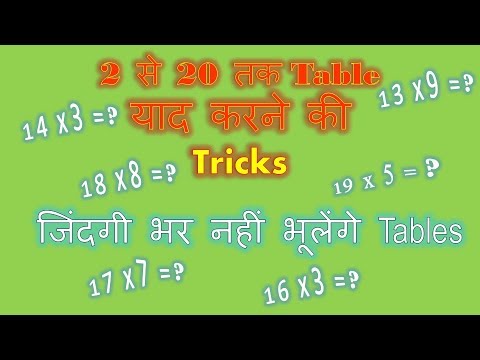 पहाड़ा 2से20 तक याद करने का तरीका | Table 2 to 20 tricks for kids ...