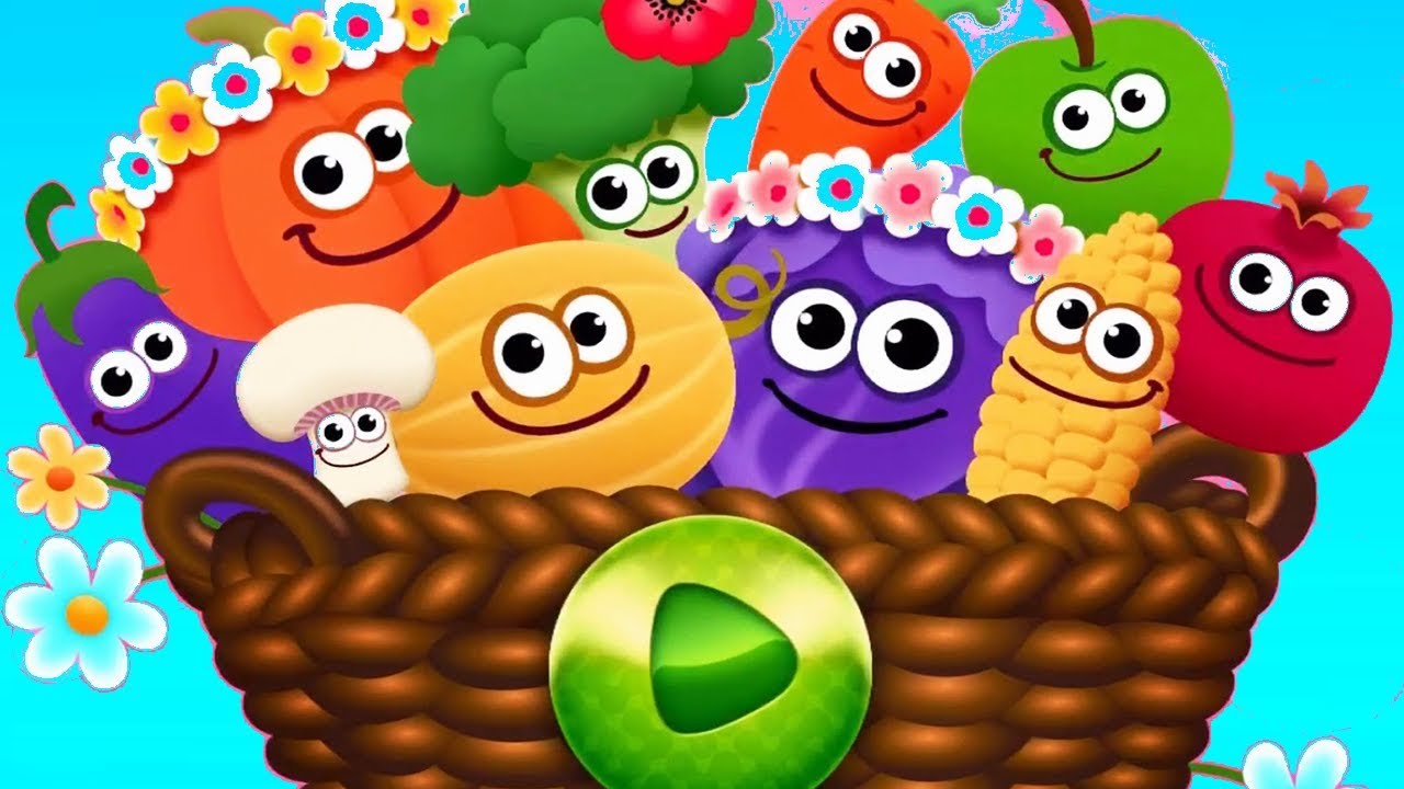 Learn Colors and Shapes Games for Baby - FUNNY FOOD 2! Kindergarten ...