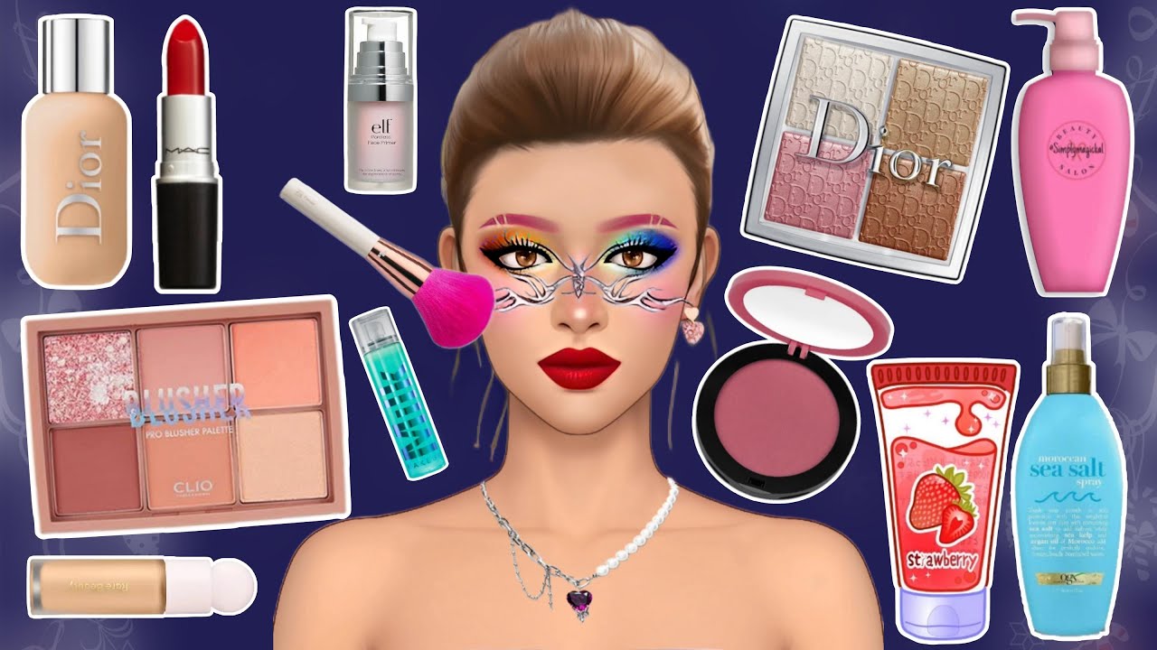 ASMR Makeup Animation || Makeover tired skin || Night out party Makeup ...