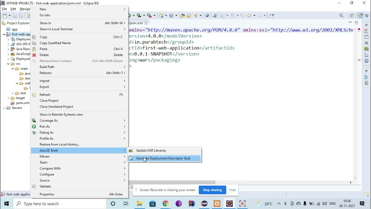 Eclipse Webxml Is Missing And Failonmissingwebxml Is Set To True Youtube