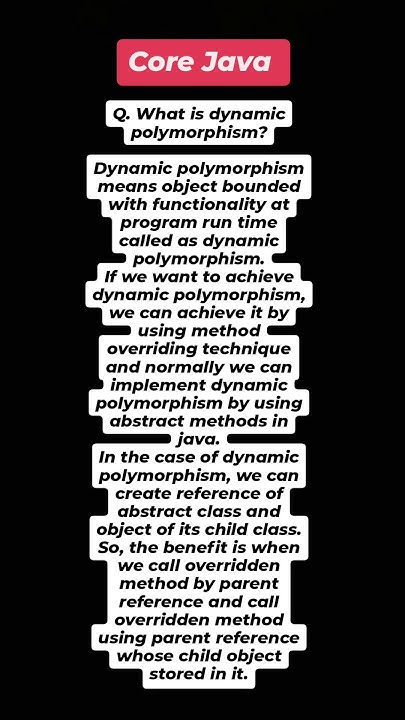 "Understanding Dynamic Polymorphism in Java | Core Java Tutorial" - YouTube
