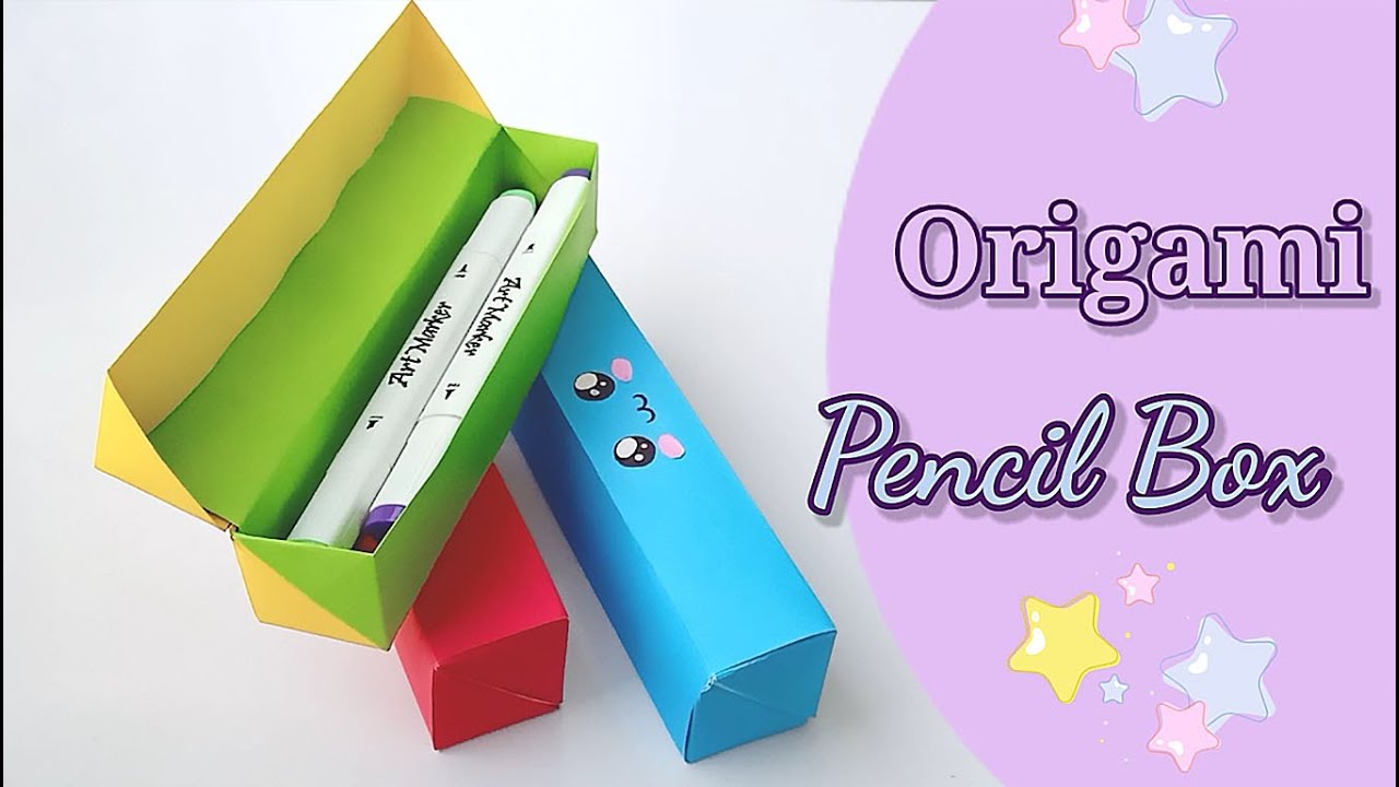 How to make a paper pencil box || DIY paper pencil box idea || Easy ...