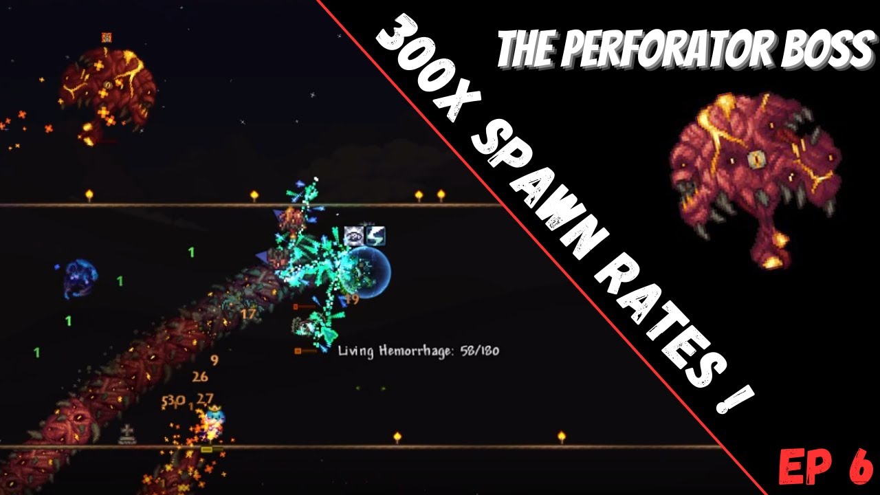 Terraria, BUT it's 300x ENEMY spawn RATES! - The Perforator BOSS ...