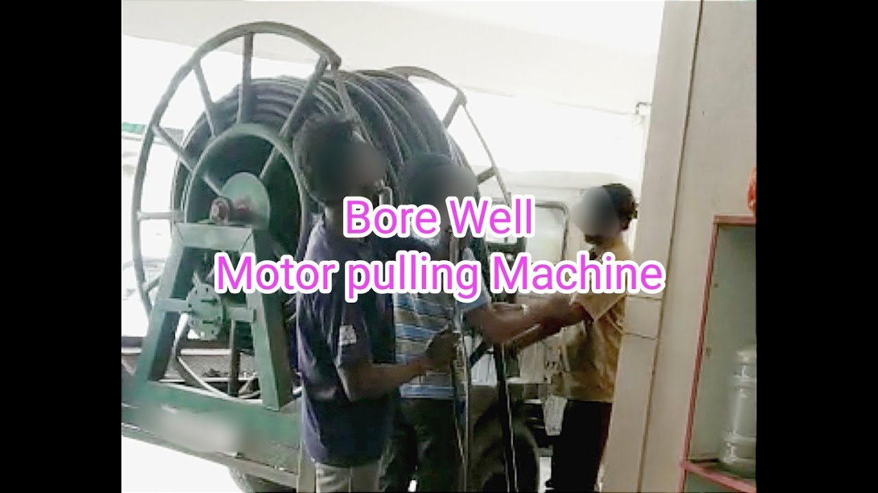 Bore well motor pull machine - YouTube