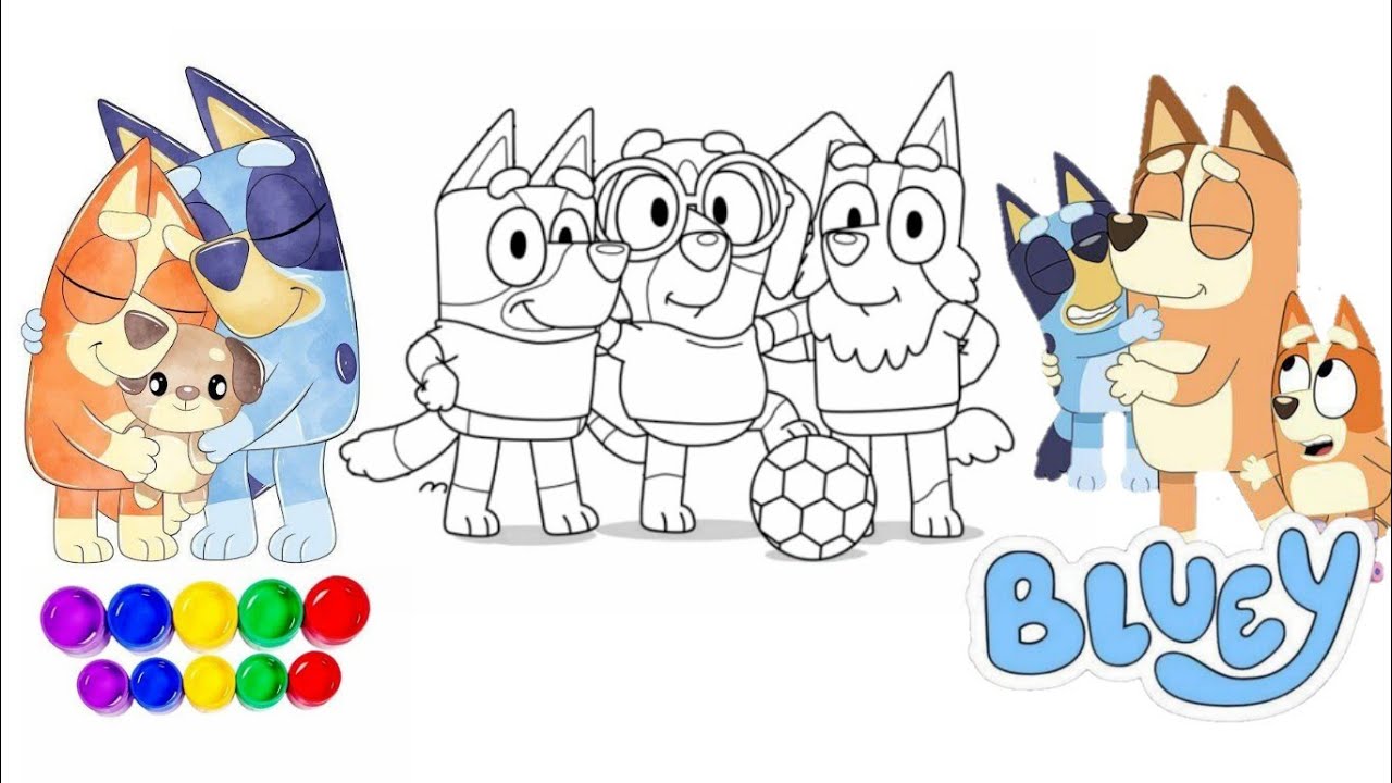 Bluey Honey Mackenzie Playing Football ⚽ Drawing | Bluey - YouTube