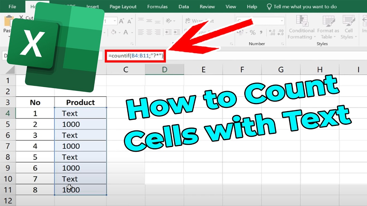 How to Count Cells with Text in Excel - YouTube