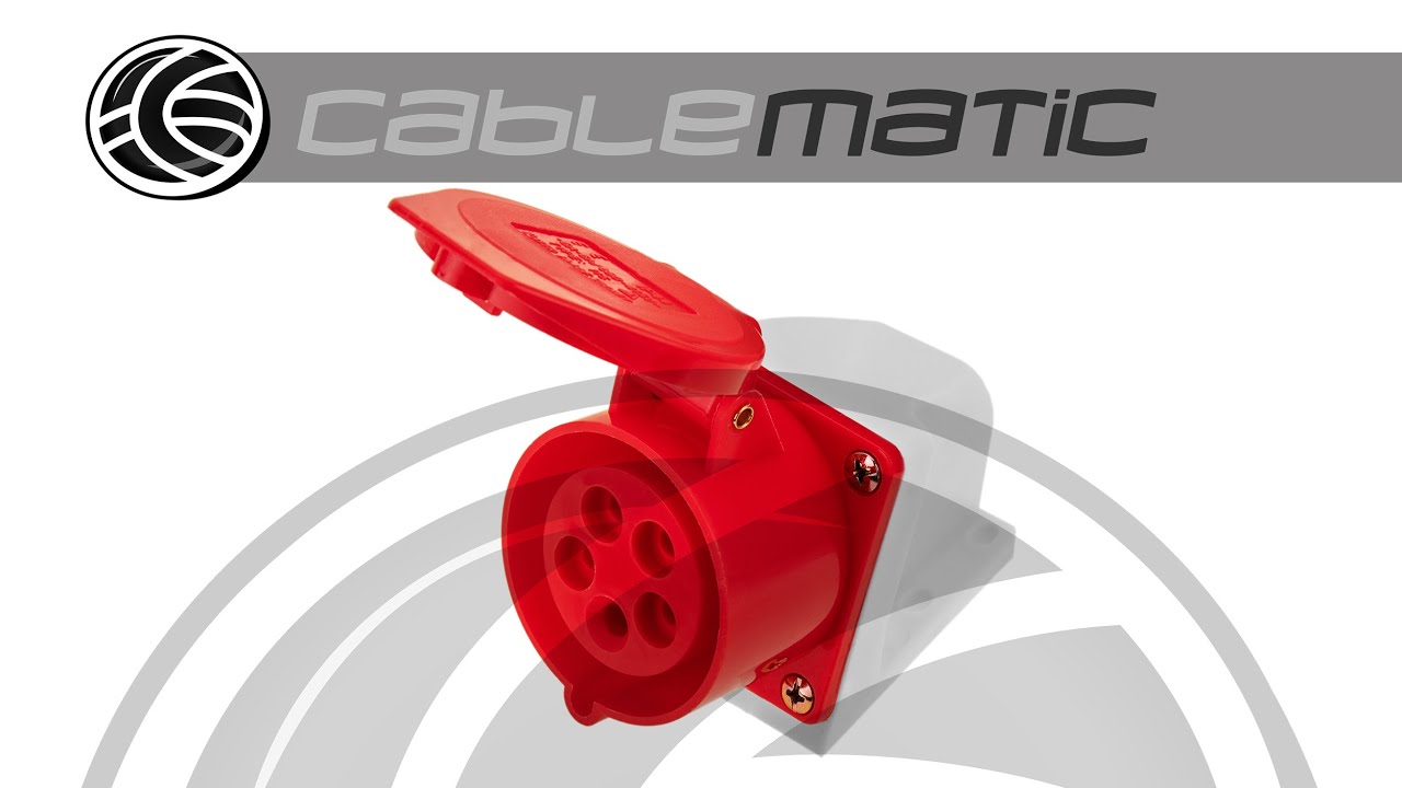 Base de enchufe industrial CETAC hembra 3P+T+N 16A 415V IP44 ...