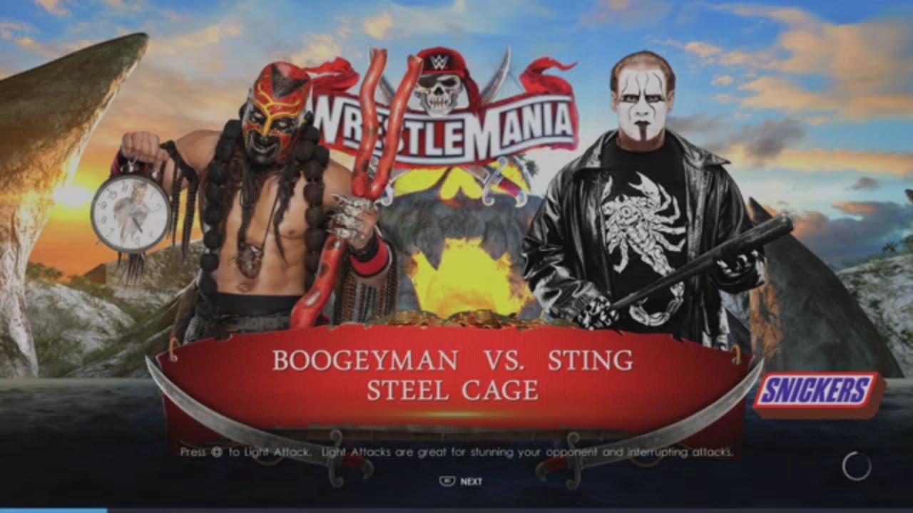 WWE 2K22 Boogeyman VS Sting Alt. 1 VS 1 Steel Cage Match - YouTube