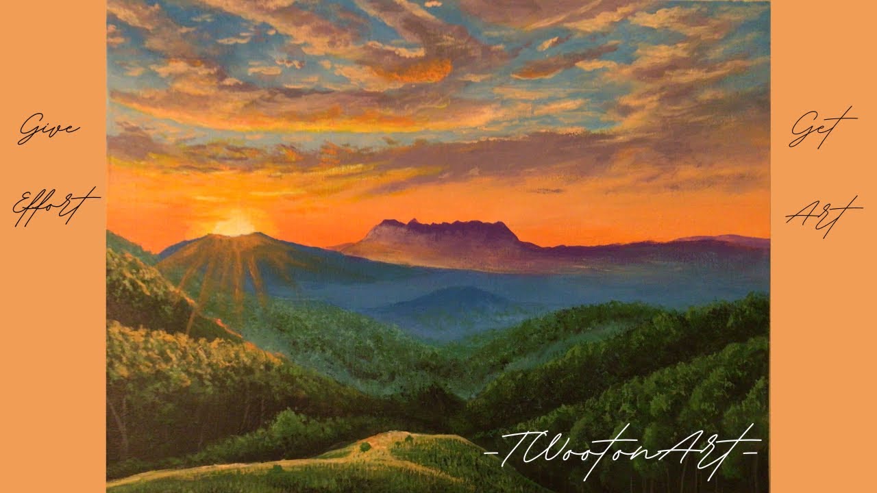 "Sunset on the Hill": Acrylic Painting Time Lapse Tutorial - YouTube