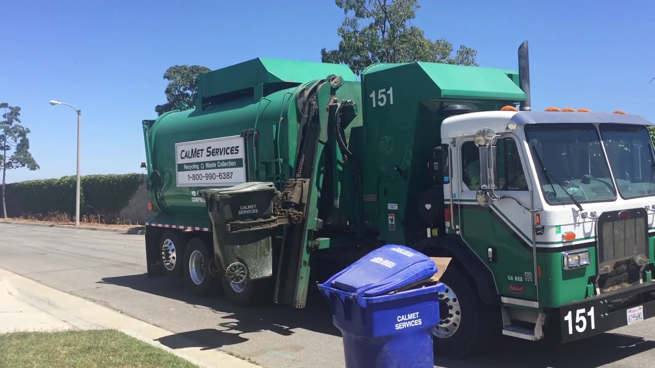 Calmet services trash truck #151 Peterbilt 320 part 14 - YouTube