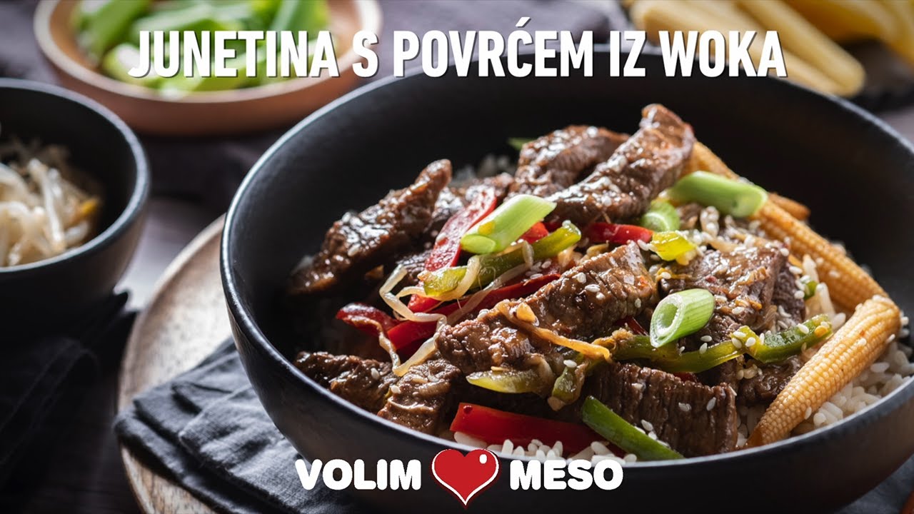 Junetina s povrćem iz woka - YouTube
