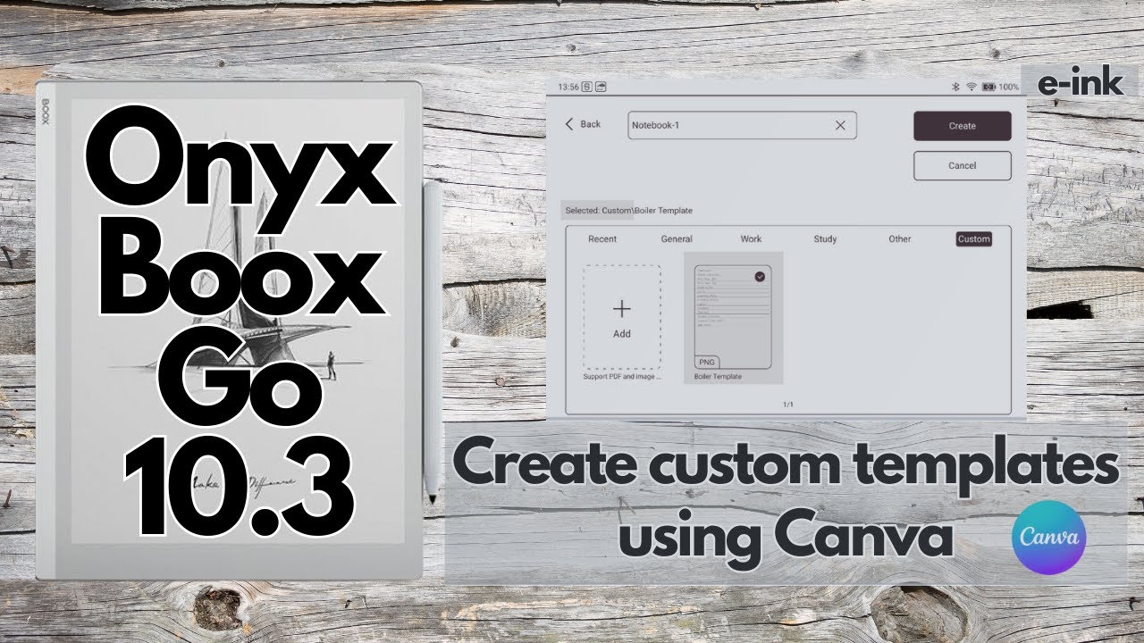 Onyx Boox Go 10.3 tablet - Create custom templates using Canva! - YouTube