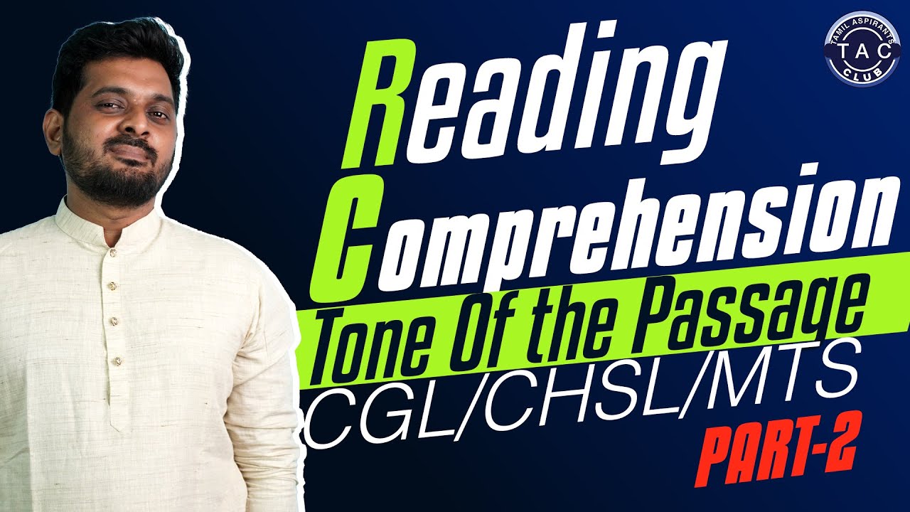 SSC-Reading Comprehension Part-2 - Tone of the Passage- CGL/CHSL/MTS - YouTube