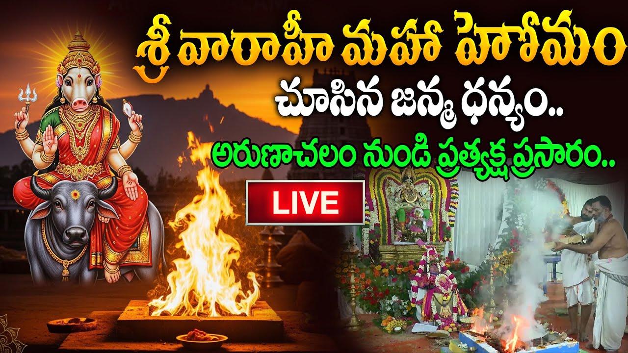LIVE : వారాహి నవరాత్రులు - చివరి రోజు అరుణాచలంలో వారాహి మహా హోమం ...