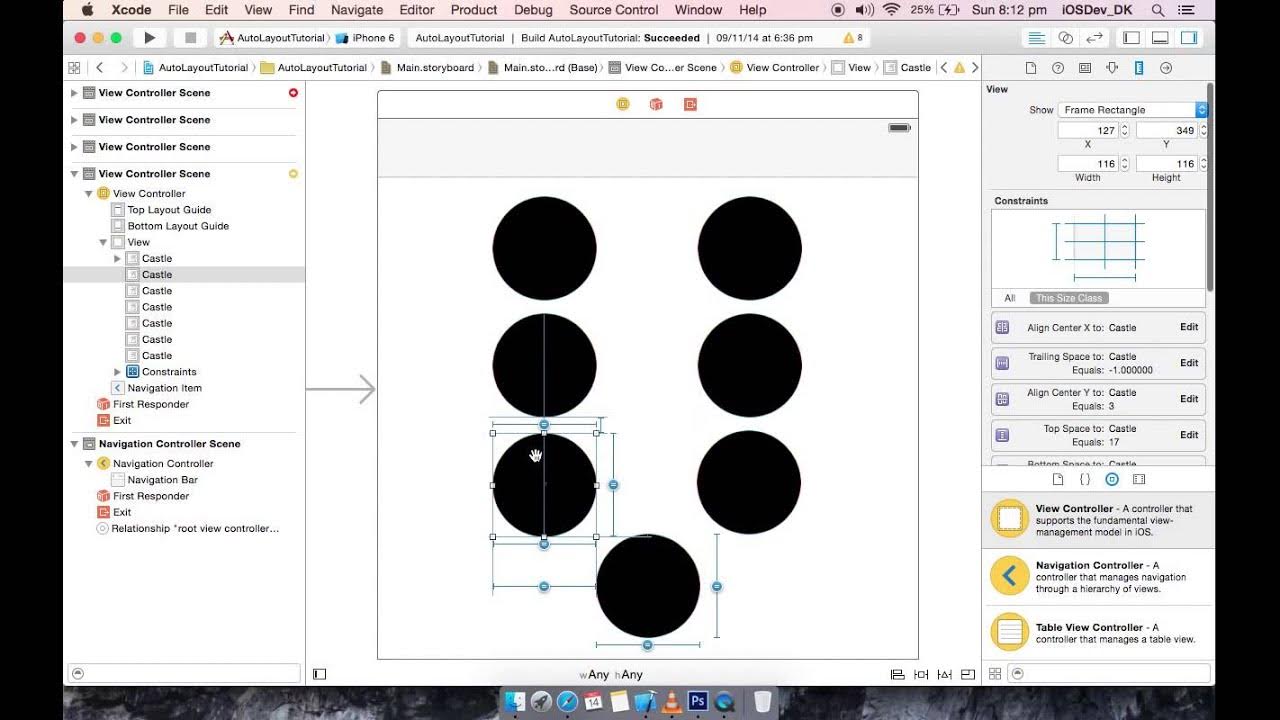 How to use in Auto Layout XCode6 with Size class for Multiple Controls - YouTube