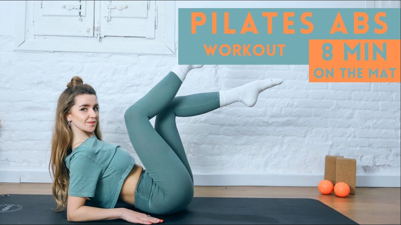 8MIN FLAT BELLY PILATES ABS: pilates abs workout on the mat. no ...