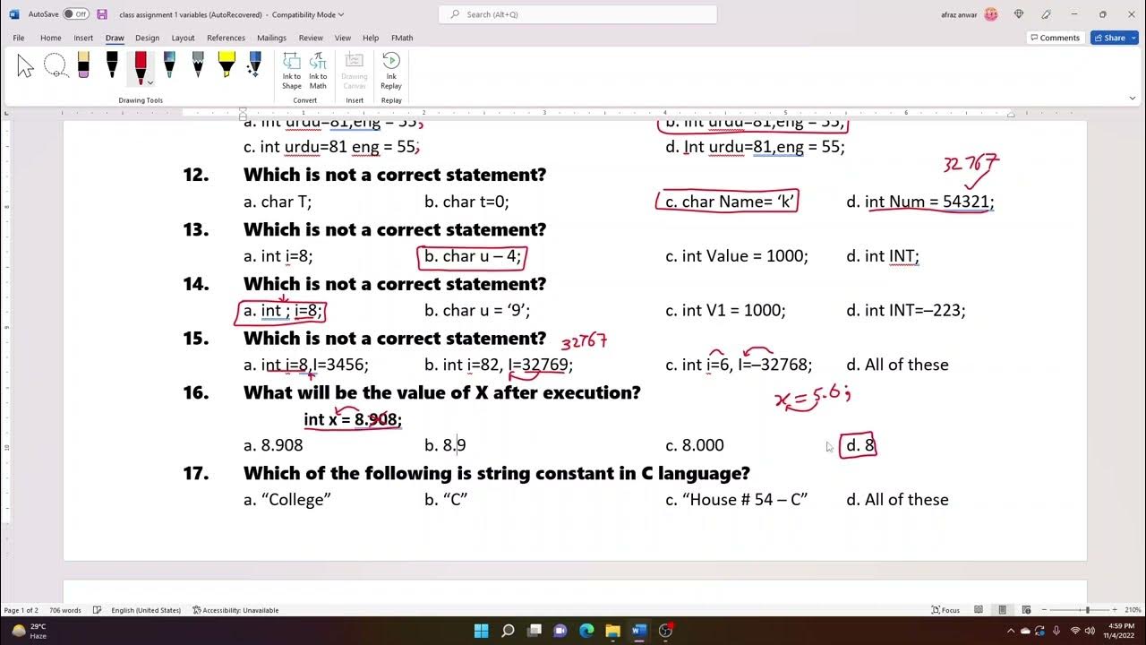 Variables In C The Complete Practice C Variable Declaration And Initialization Part 2 Youtube