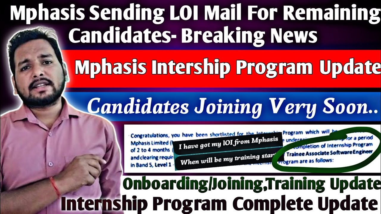 Mphasis Letter Of Intent (LOI) Latest Update | Internship Program ...