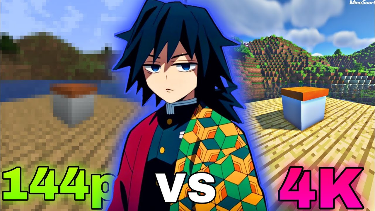 Minecraft 144p To 4K | Minecraft RTX ON VS OFF | Minecraft Kitchen ...