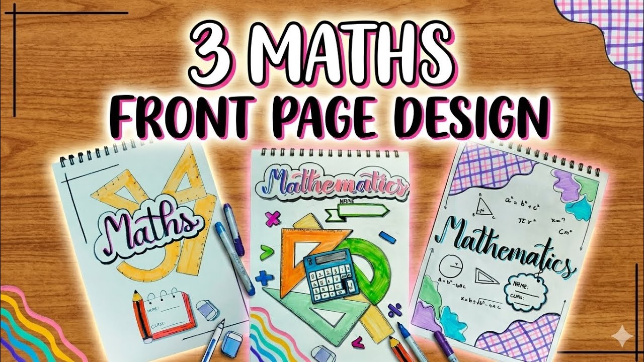 3 maths front page design for school project 📝😊 #frontpage #youtube # ...