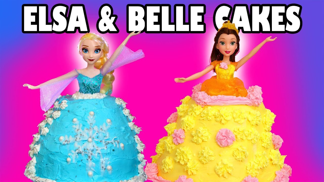 Elsa and Belle Princess Cakes. How to Bake Doll Cakes. Totally TV - YouTube