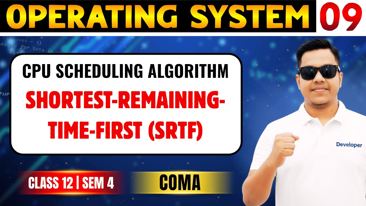 L9: SRTF Scheduling Algorithm (Pre-emptive SJF) | Gantt Chart, WT, TAT Solved Example | HS 12 ...