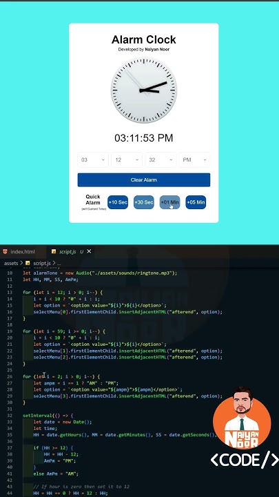 Alam Clock By Naiyan Noor Naiyannoor Webdesign Coding Webdesigner