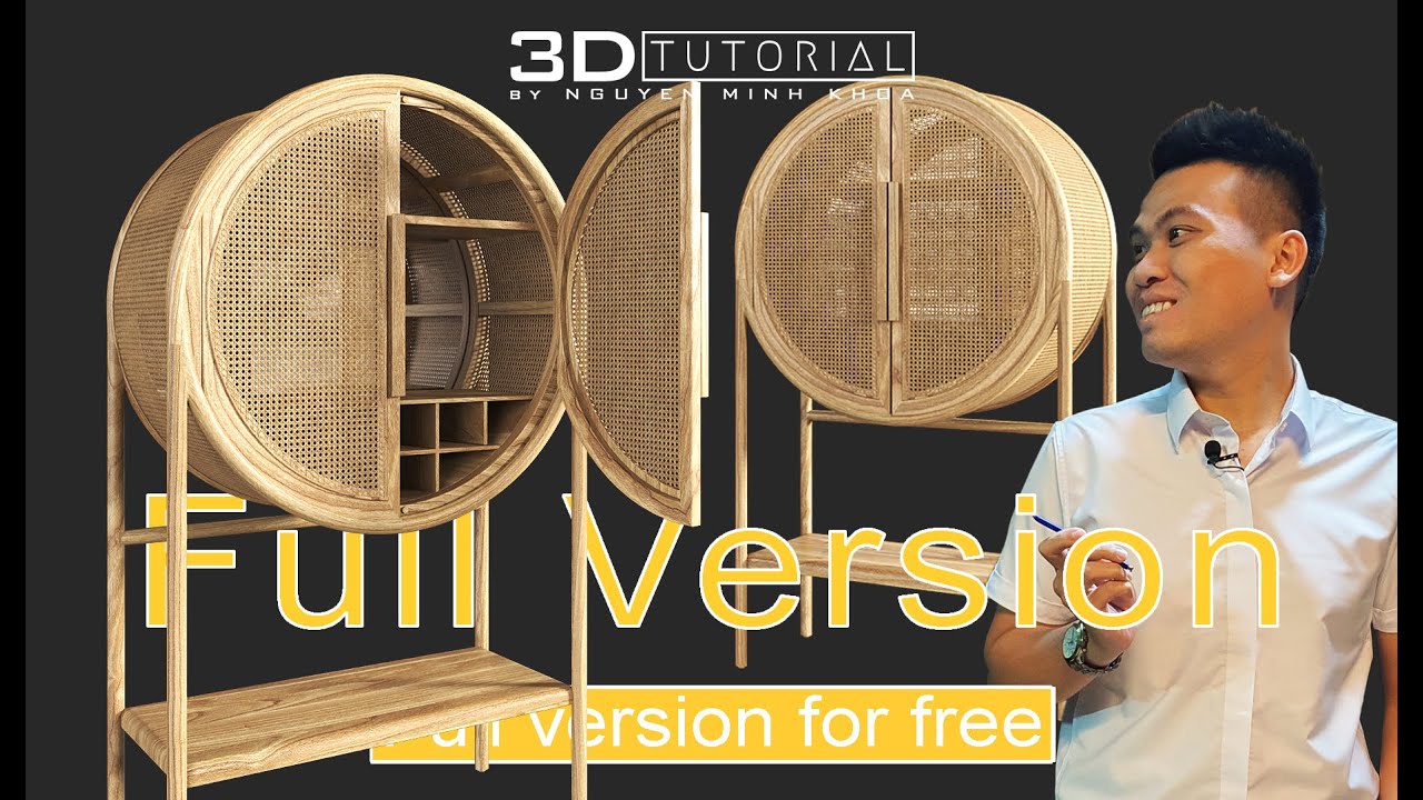 Full version | Tutorial Modeling Cane Bar Cabinet (3D Max + Vray) - YouTube