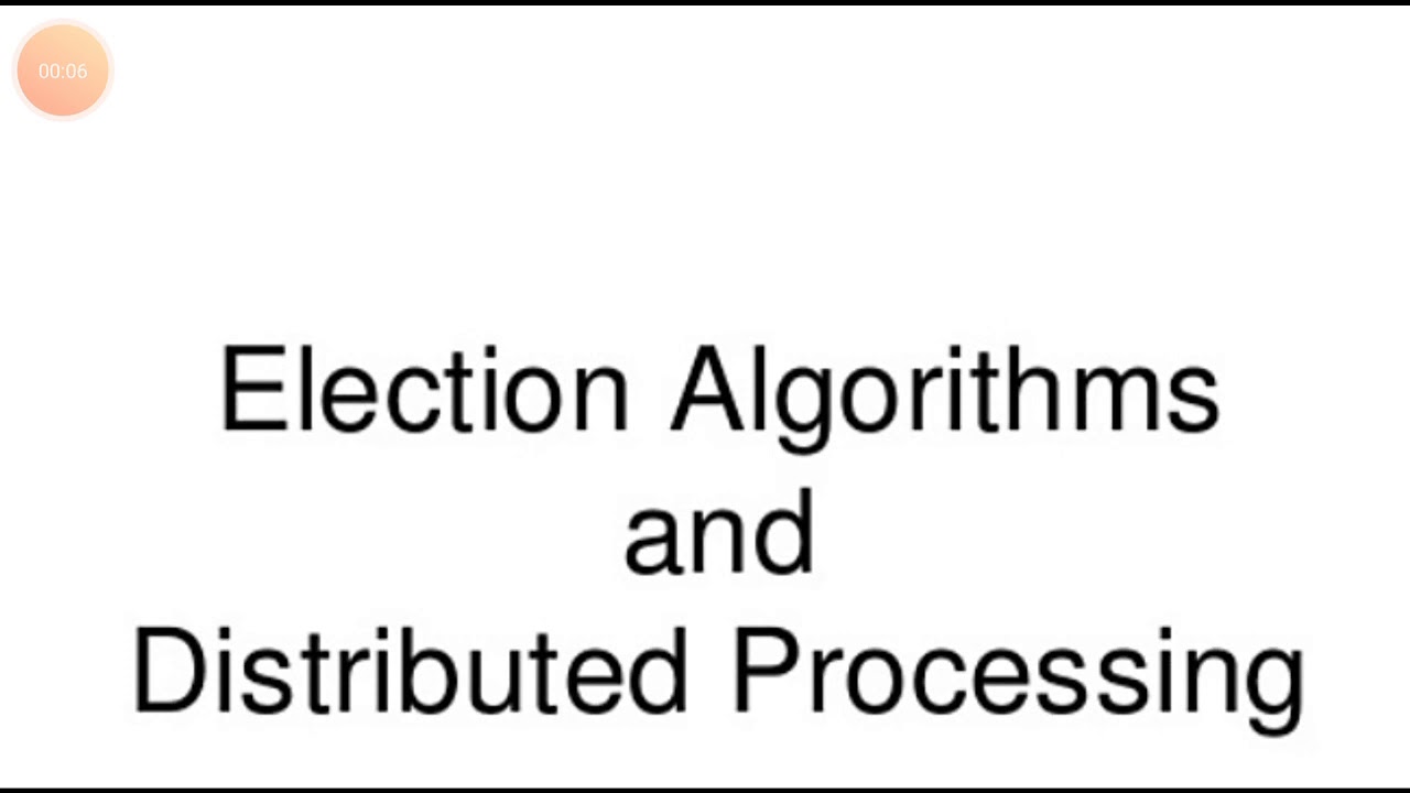 6cse 07 Ds Election Algorithm By Manish Kumar Youtube
