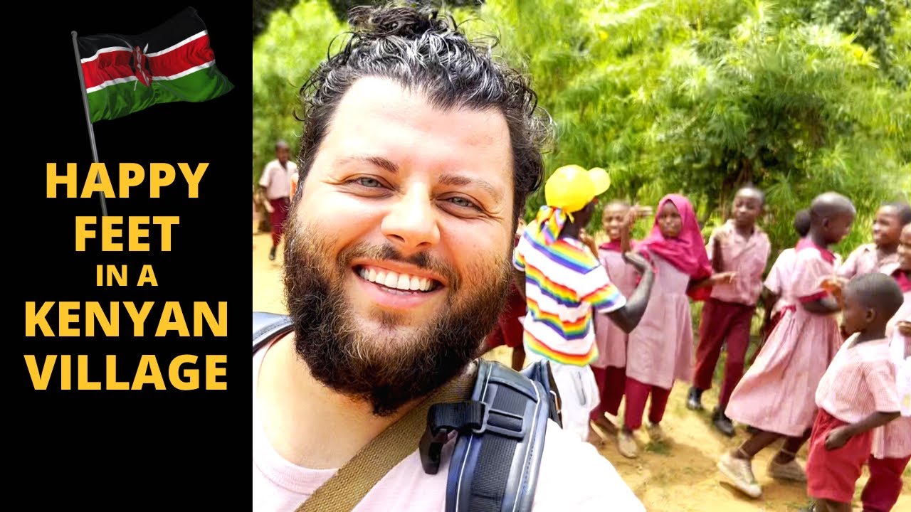 HAPPY FEET in a 🇰🇪 KENYAN 🇰🇪 VILLAGE!! - YouTube