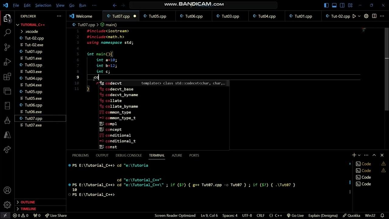 Tut07 || Some Mathematical Function's in C++... - YouTube