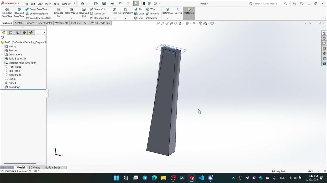 Solidwork in khmer How to use boundary - YouTube
