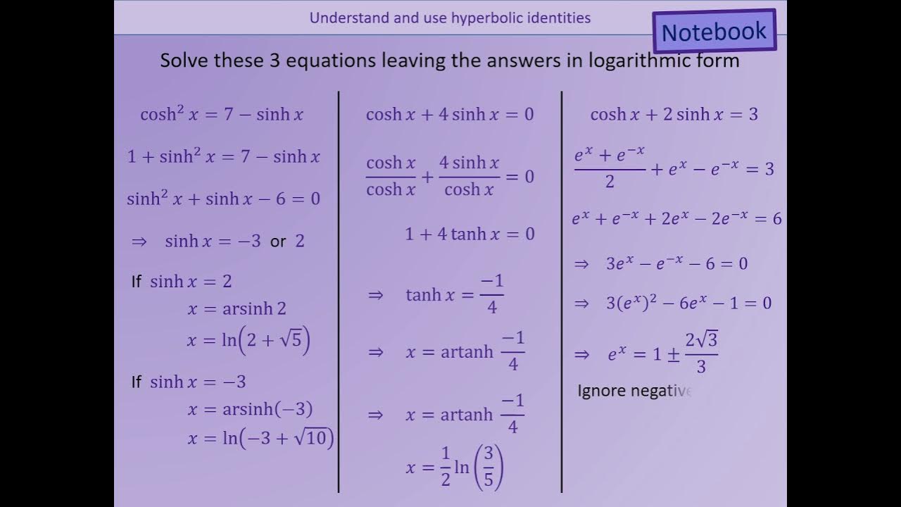 VO Week 26 4 Solving hyperbolic equations - YouTube