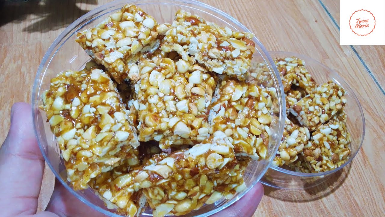 cara mudah membuat enting-enting kacang, cuma 3 bahan saja buat isi ...