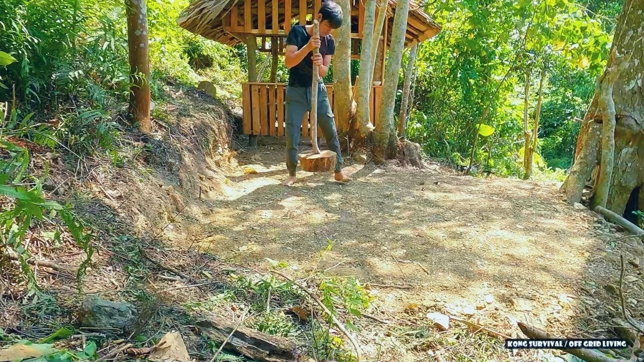 8th day living in the forest, Start - DIY Log cabin with mini wood ...