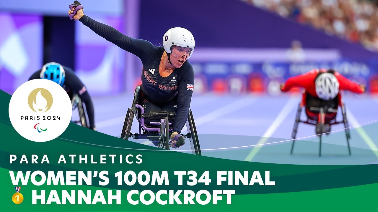 🇬🇧 Hannah Cockroft Claims Gold in Women's 100m T34 Final | Para ...
